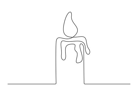 Candle In One Continuous Line Drawing Vector Illustration 42622754 Vector Art At Vecteezy