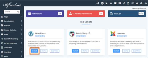 automatically update installations with softaculous