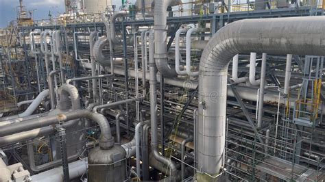 Panorama Inside Of The Interior Of A Chemical Plant Or Oil Refinery