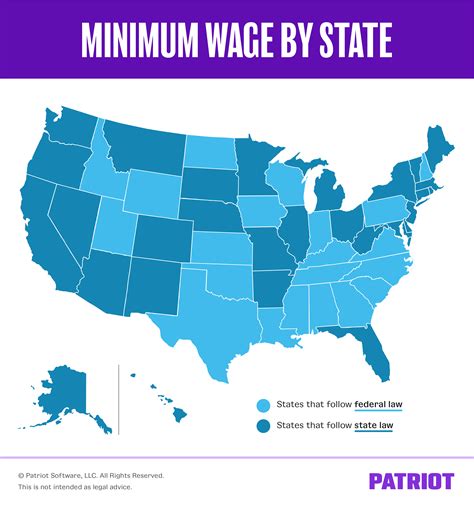 Map Of Minimum Wage By State Lucille C Symons