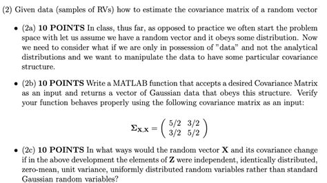 Given Data Samples Of RVs How To Estimate The Chegg Com