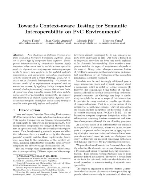 Pdf Towards Context Aware Testing For Semantic Interoperability On
