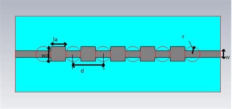 A Top View Of Ebg Based Microstrip Filter Structure Download Scientific Diagram