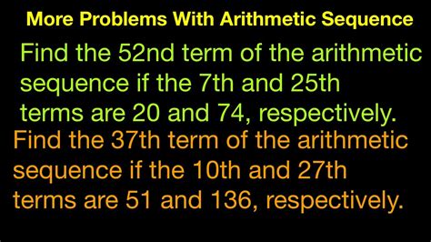 more problems with arithmetic sequence tagalog filipino math youtube