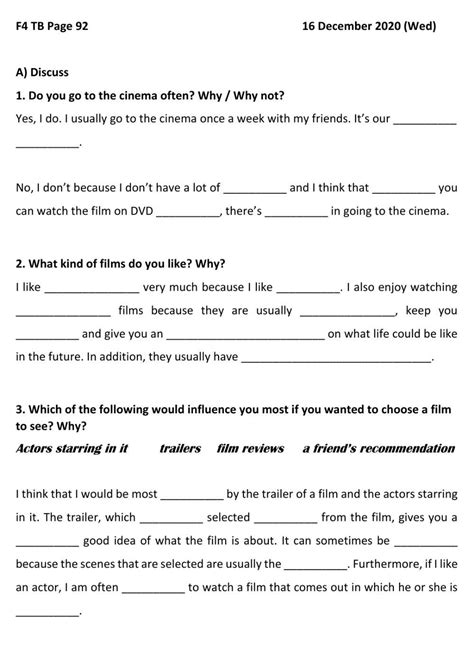 F4 Tb Page 92 594416 Yew Hau Ee Live Worksheets