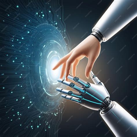 Hands Of Robot And Human Touch On Big Data Networkscience And Artificial Intelligence Technology
