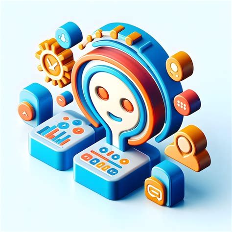 3d Ai Sentiment Analysis And Customer Feedback Icons On White Background For Vector Designs