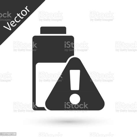 흰색 배경에 격리 된 회색 스마트 폰 배터리 충전 아이콘 배터리 충전이 적은 전화 벡터 Usb 케이블에 대한 스톡 벡터 아트 및