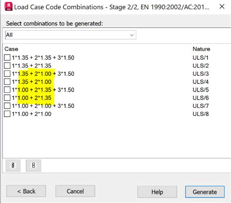 how to obtain the same coefficients for dead loads defined in different