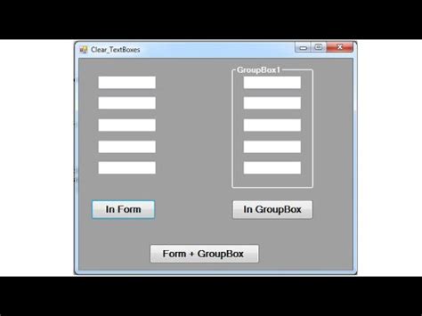 C How To Clear The Text Of All TextBoxes In The Form Or In The GroupBox C JAVA PHP