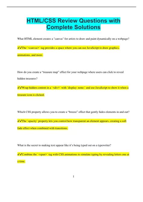 Htmlcss Review Questions With Complete Solutions Htmlcss Stuvia Us
