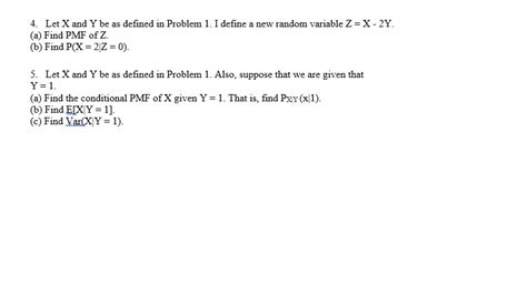 solved 4 let x and y be as defined in problem 1 i define a