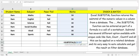 SUBTOTAL In Excel Excel Help SUBTOTAL In Excel
