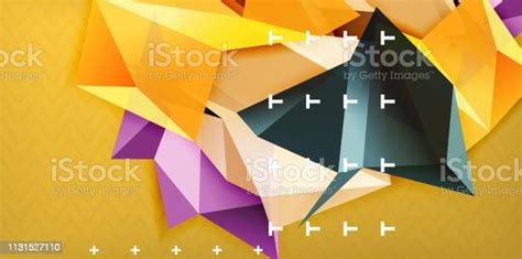 색상 기하학적 추상적 인 배경 모자이크 스타일의 3d 모양을 가진 최소한의 추상화 디자인 0명에 대한 스톡 벡터 아트 및 기타 이미지 0명 디자인 모던 양식 Istock