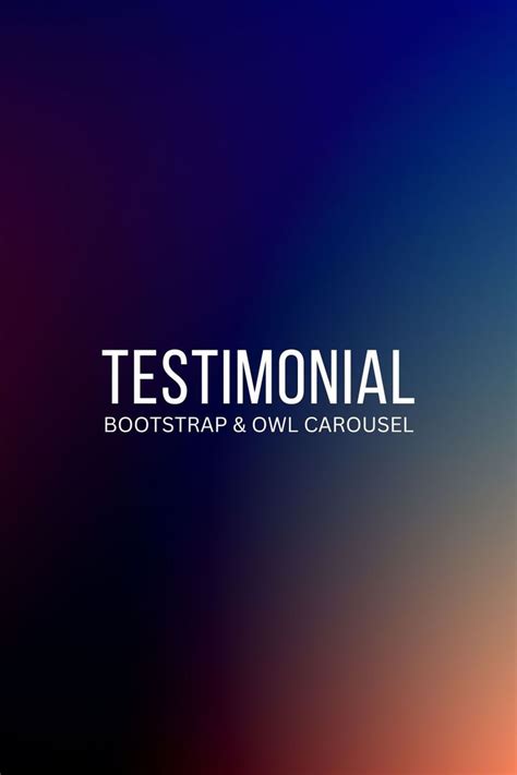 Testimonials Using Bootstrap And Owl Carousel Owl Carousel Web Design