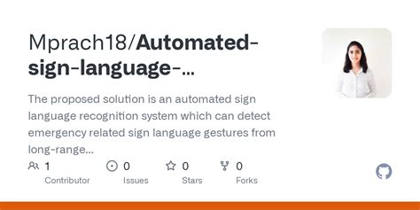 Github Mprach18automated Sign Language Recognition For Emergency