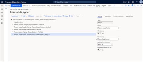 设计电子报告格式以对 Excel 中生成的文档进行分页 Finance Operations Dynamics Microsoft Learn