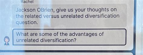 Solved Racheljackson Obrien Give Us Your Thoughts On The