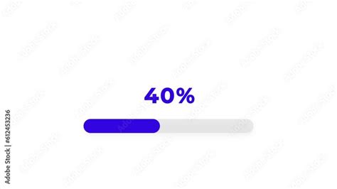 blue progress bar animation percentage loading 40 on a white