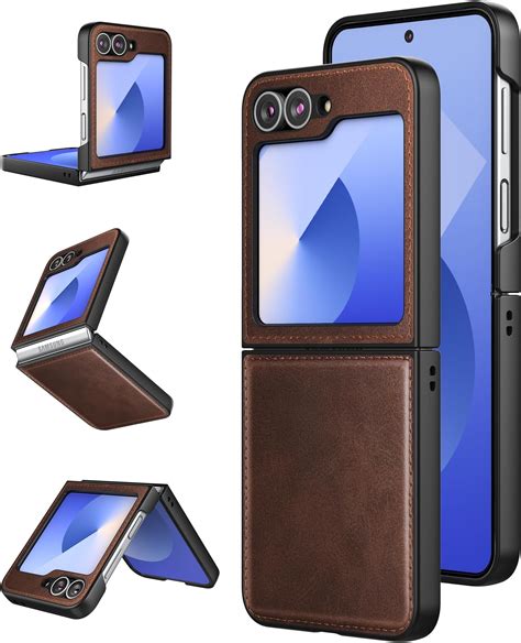 Natural Genuine Leather Case For Samsung Galaxy Z Flip 5 5g