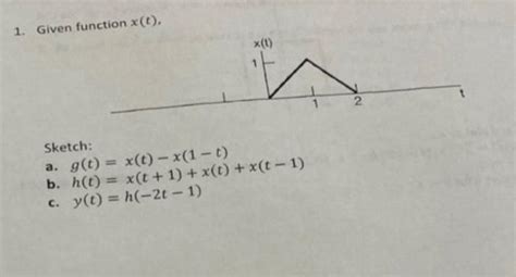 solved 1 given function x t sketch a g t x t −x 1−t