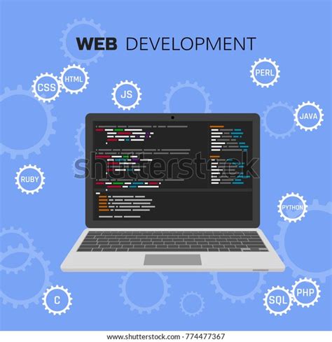 Web Development Infographic Programming Coding Concept Stock