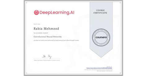 Rabiya Mehmood On Linkedin Completion Certificate For Convolutional