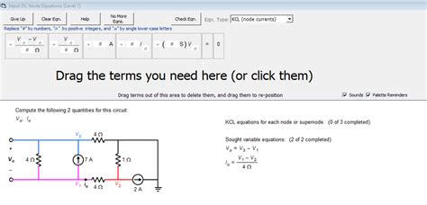 solved input dc node equations level 1 no more eqns