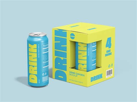 Moderno Drins De Caja Puede Mantener Mockup 3d Archivo Psd Premium