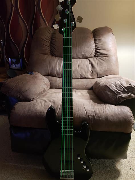 Got Some Dr Strings Neon Green Strings On My Squier Jazz Bass 5 I Love