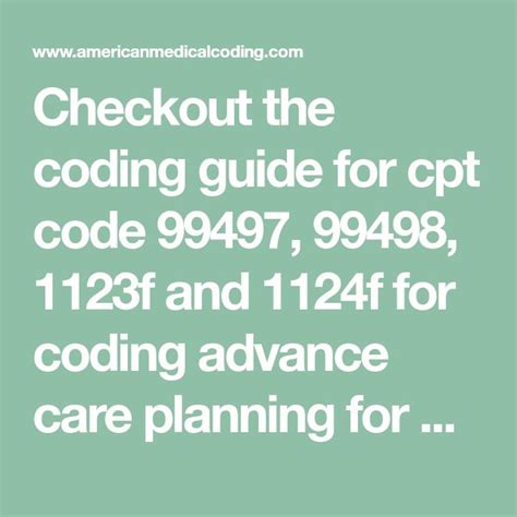 Checkout The Coding Guide For Cpt Code 99497 99498 1123f And 1124f