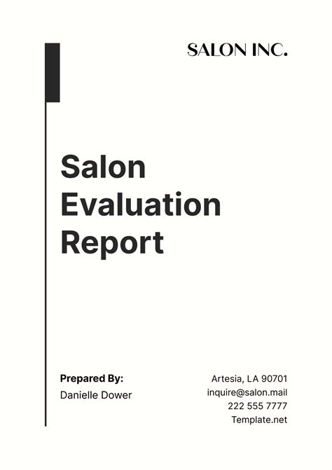 Free Salon Evaluation Report Template To Edit Online
