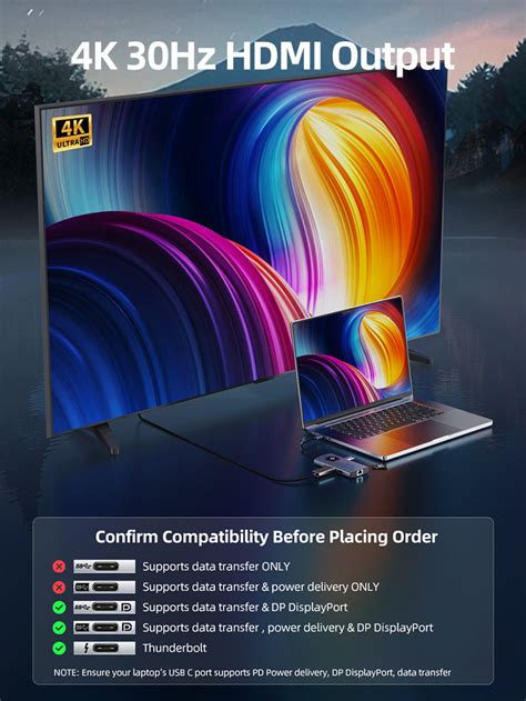8 In 1 Usb C 어댑터 허브 Hdmi 이더넷 포트 맥북 프로 Cabletime