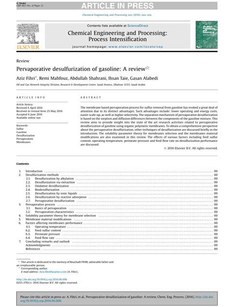 Pdf Contents Chemical Engineering And Processing Process Dokumentips