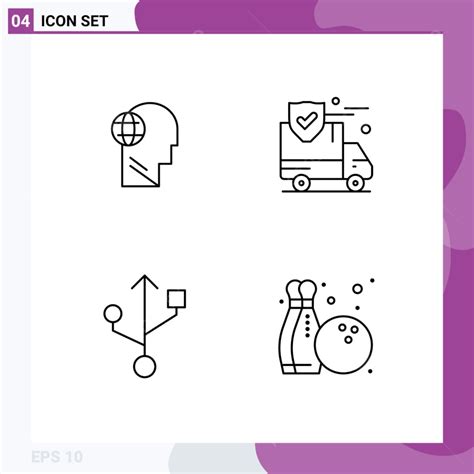 Ui Set Vector Design Images Set Of 4 Modern Ui Icons Symbols Signs For Business Van Symbols
