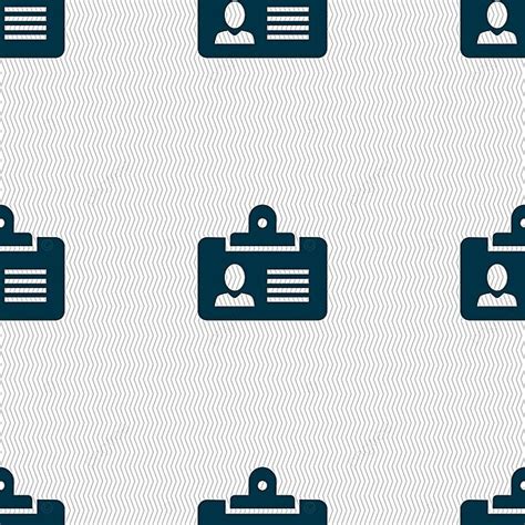 Geometric Texture Seamless Pattern Vector Of An Id Card Icon Symbol Vector Worker Identity
