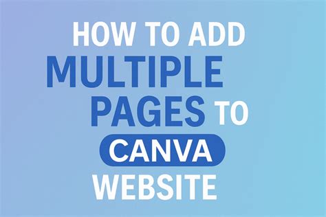 How To Add Multiple Pages To Canva Website
