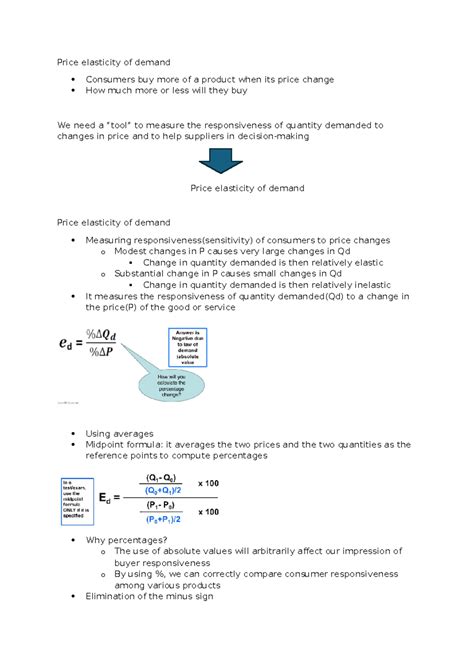 Chapter 6 Elasticities In Demand And Supply Analysis Eco101 Studocu