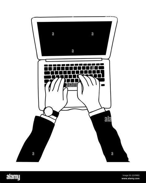 Businessman Typing On Computer Keyboard Stock Vector Images Alamy