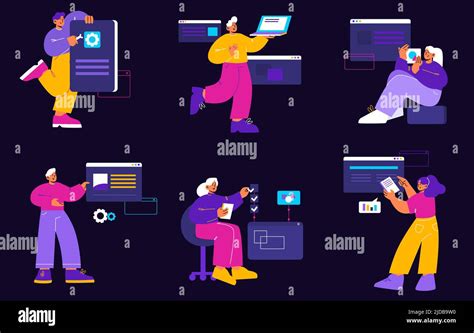 Team of web developers coding Stock Vector Images - Alamy