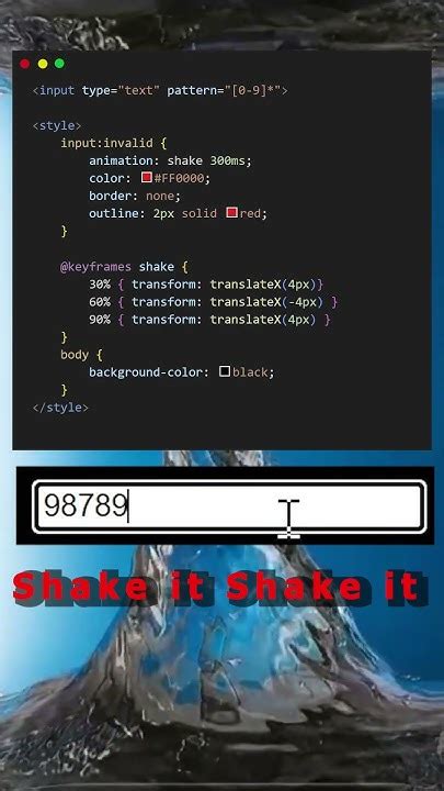 Shake Input With Html And Css Motion Easy Programming Shorts Youtube