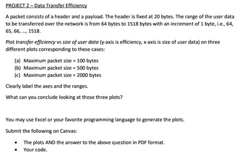 Solved A Packet Consists Of A Header And A Payload The