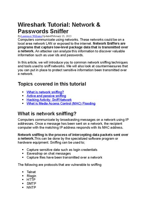 Wireshark Tutorial These Networks Could Be On A Local Area Network LAN Or Exposed To The