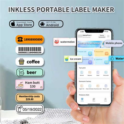 D11 Mini Portable Wireless Label Maker Machine Available For Phone Easy To Use Office Home
