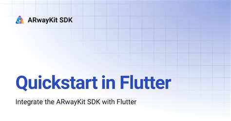 Quickstart In Flutter Arwaykit Sdk