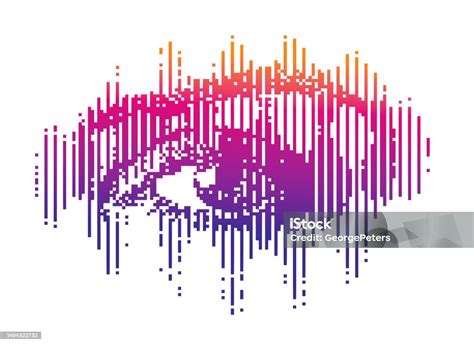 Facial Recognition Scan With Glitch Technique Stock Illustration Download Image Now
