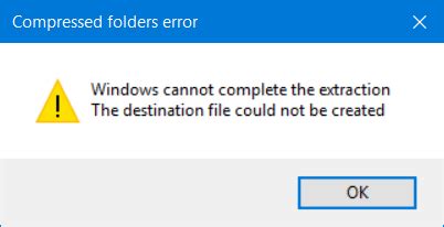 Fixed Windows Cannot Complete The Extraction Error