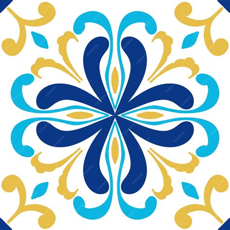 Premium Vector Tile Seamless Pattern Design With Colourful Motifs Background