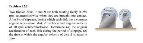 solved problem 22 2 90 mm two friction disks a and b are