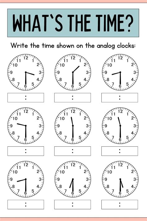 Learn To Tell Time With Analog Clocks